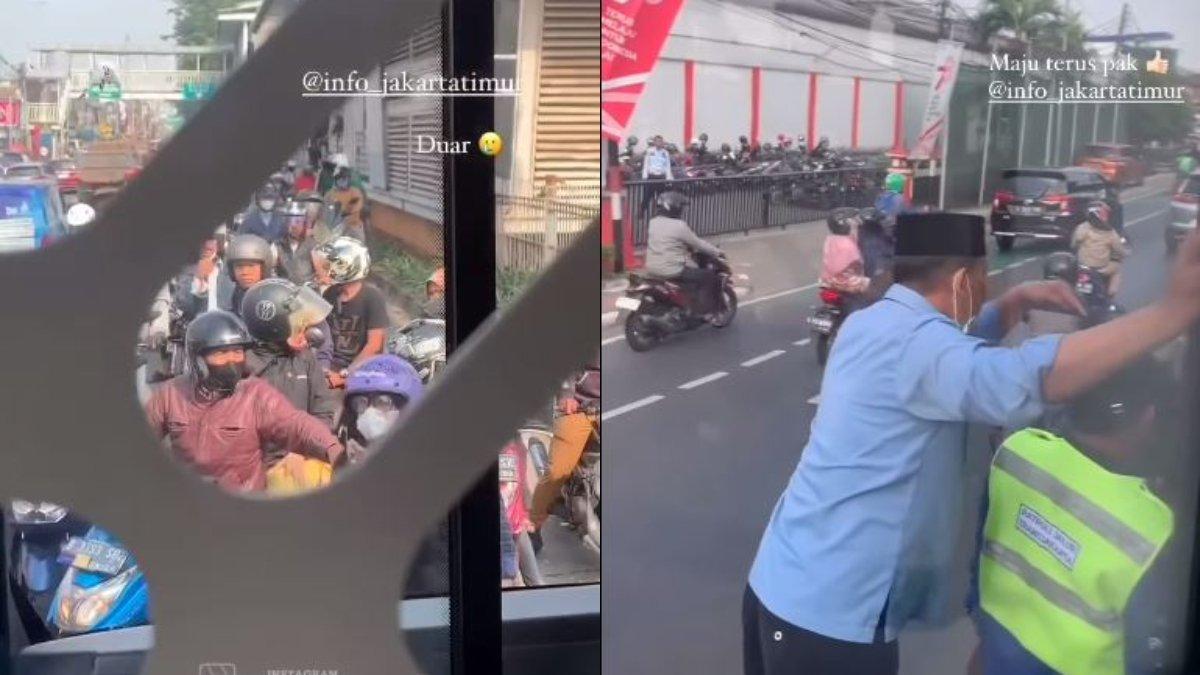 Viral Puluhan Pemotor Lawan Arus Masuk Jalur TransJakarta, Dimarahi Sang Sopir - Terbaru.News