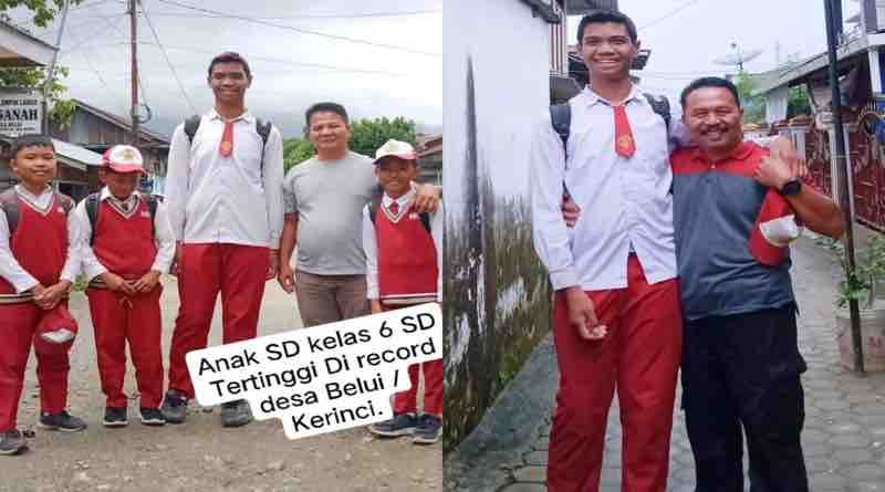 Sagil Siswa SD dari Jambi yang Viral memiliki Tinggi 2 Meter - Terbaru.News